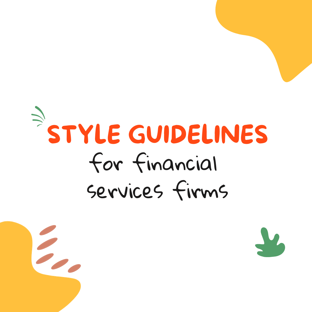Style guidelines for financial services firms - Susan Weiner Investment ...